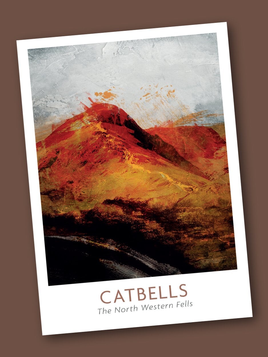 Catbells Abstract - Blank Greeting Card — The Northern Line