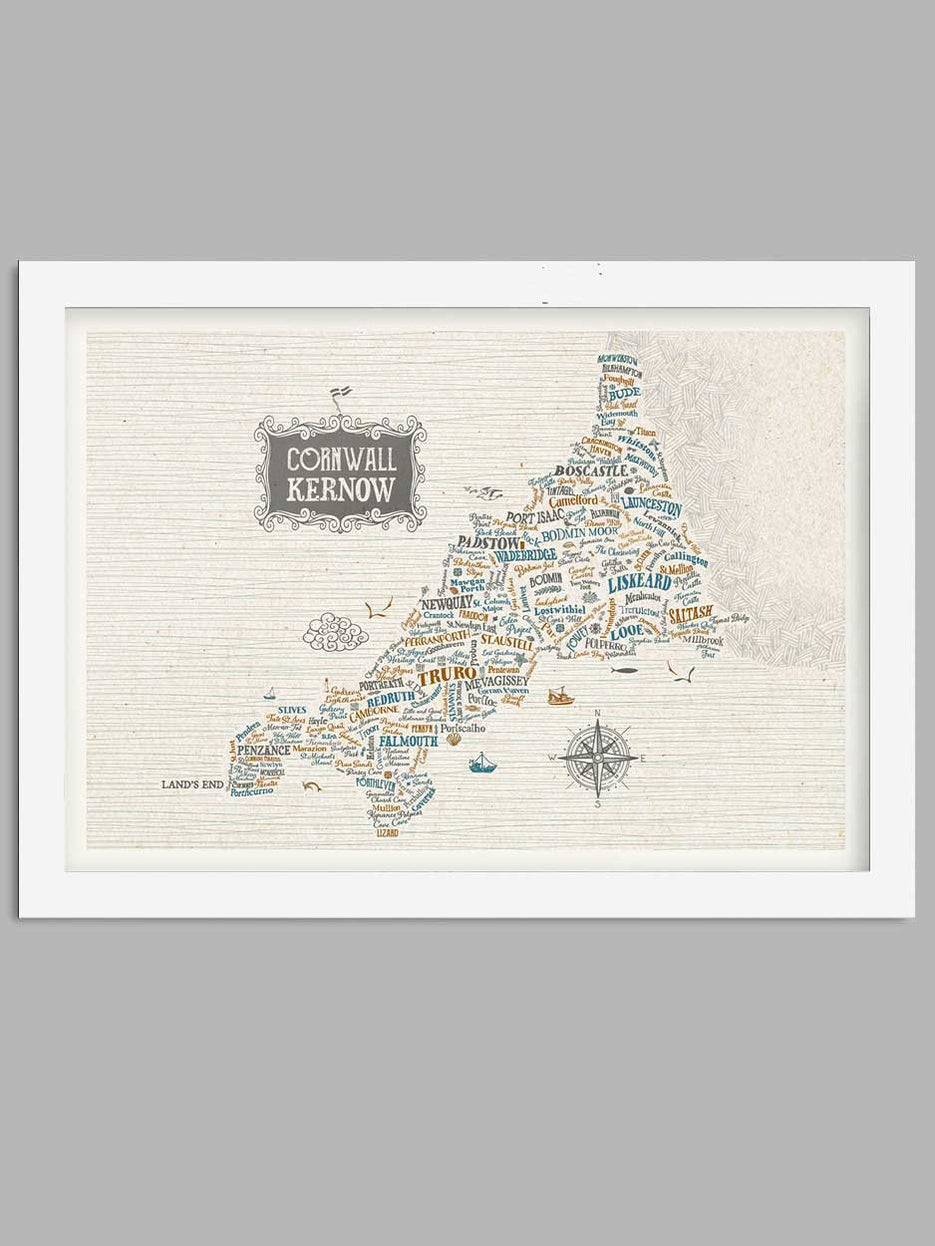 Map of Cornwall - Poster print — The Northern Line
