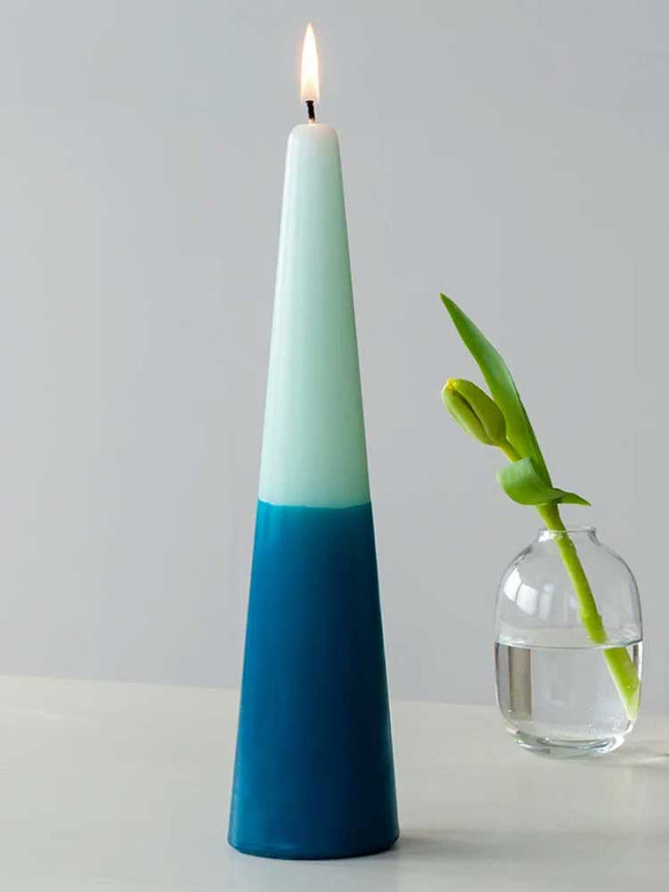 Two Tone Cone Candle - Blue and Green — The Northern Line