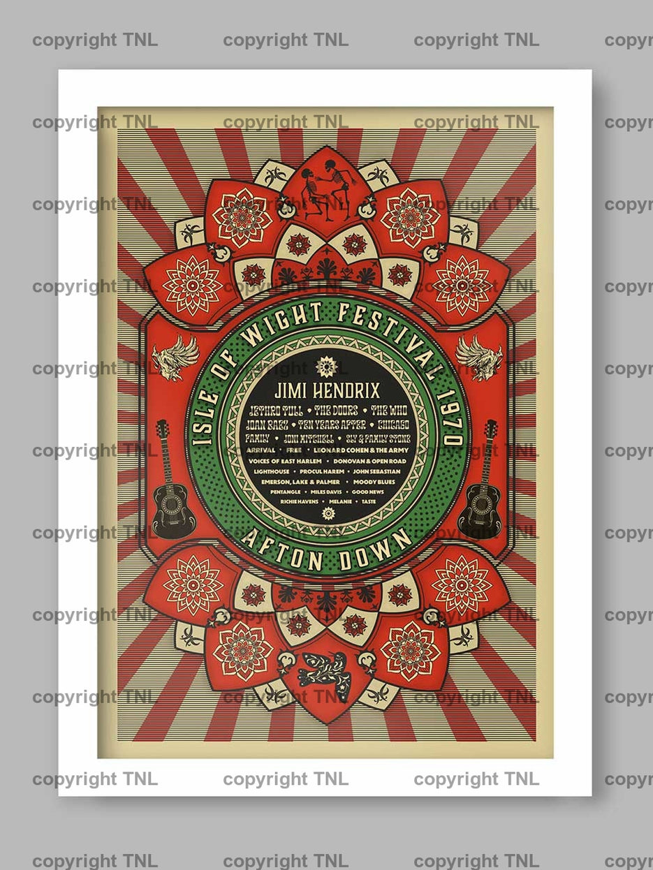 1970 Isle Of Wight Festival - Music Poster Print (Red) — The Northern Line