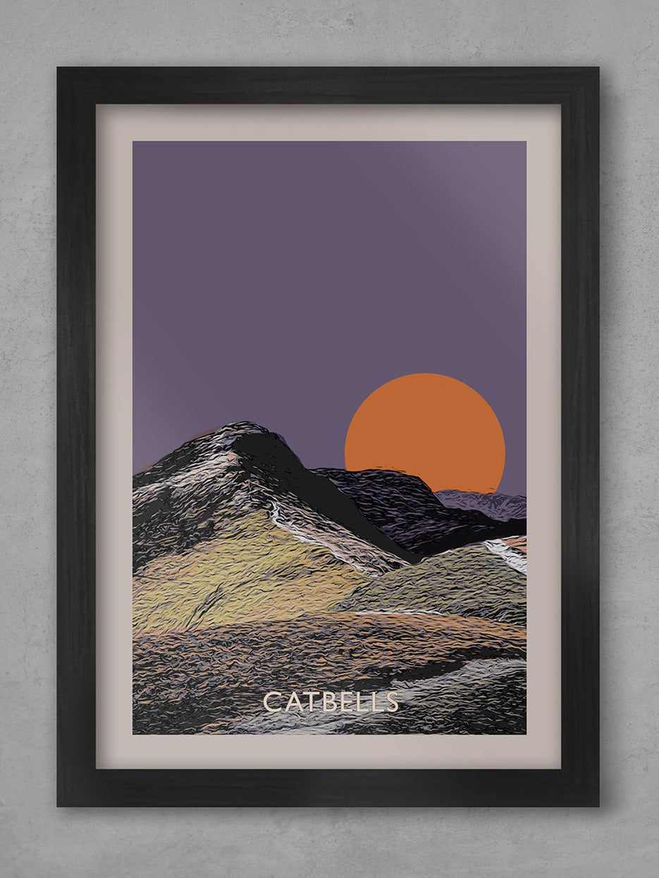 Catbells Sunset - Lake District Poster Print — The Northern Line