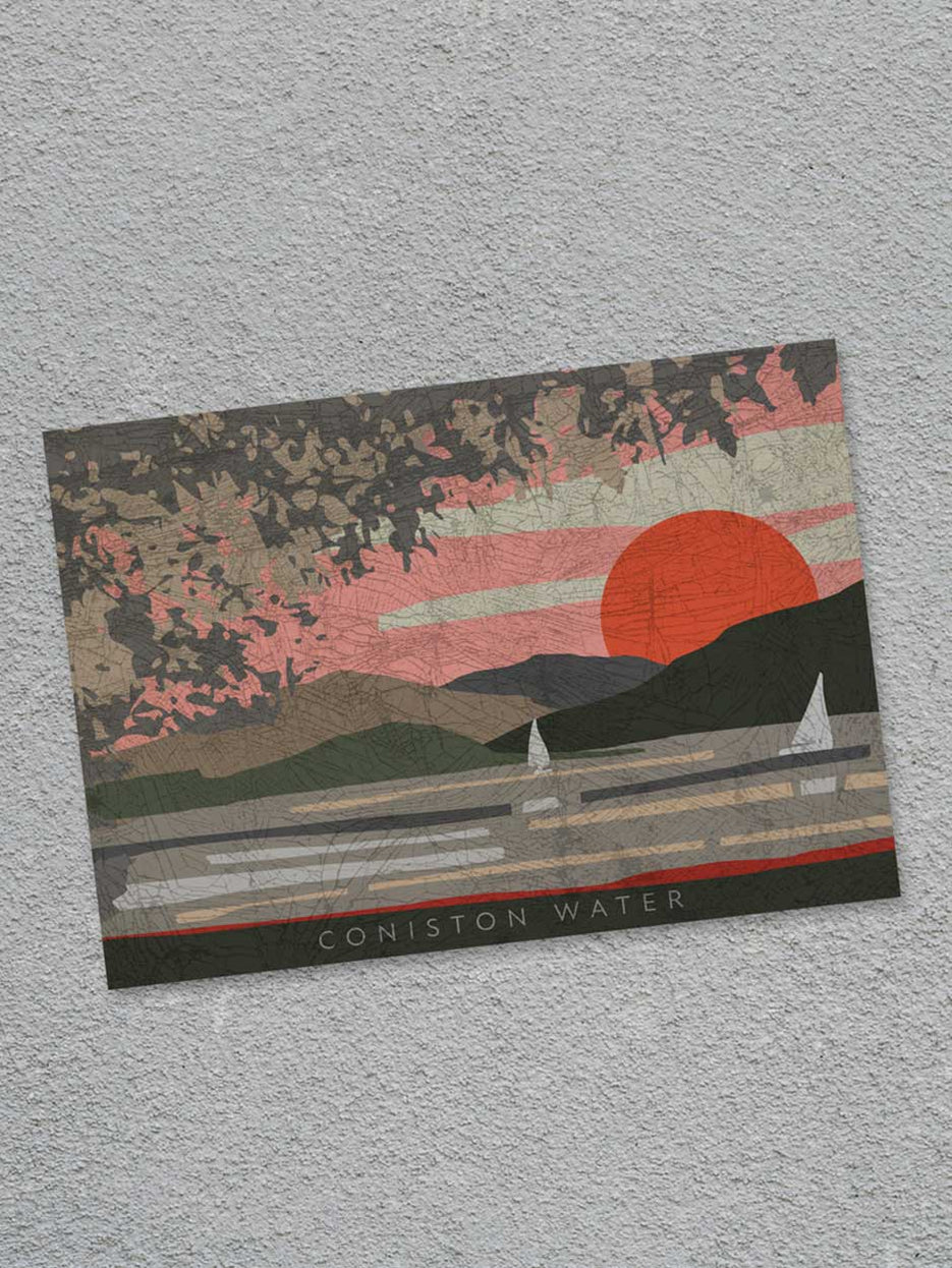 Coniston Water Sunset - Blank Greeting Card — The Northern Line