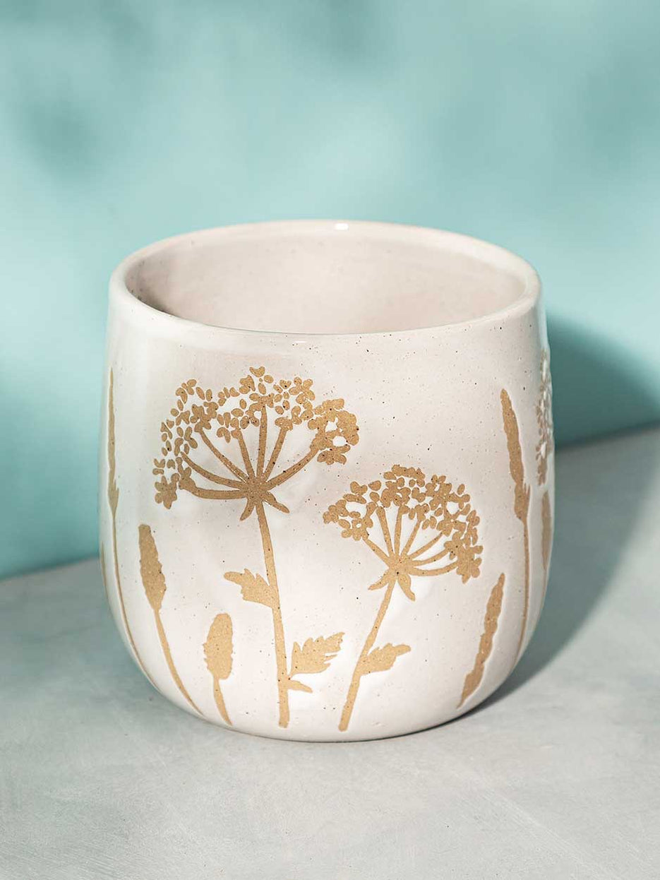 Cow Parsley Design Stoneware Planter — The Northern Line