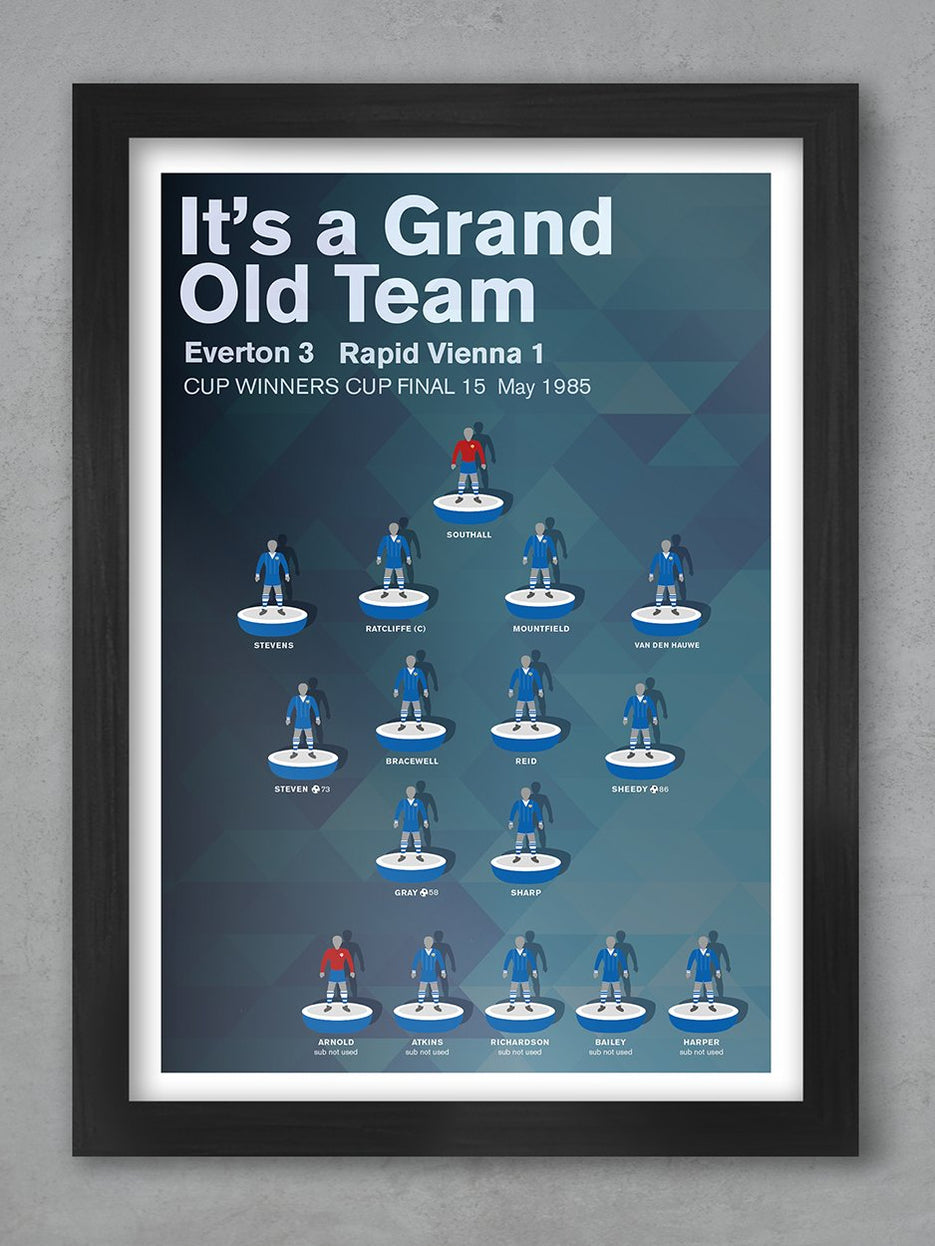 Everton 85 - Cup Winners Cup Poster Print — The Northern Line