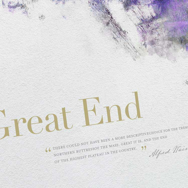 Great End in Wainwright's Words - Lake District Poster Print — The ...