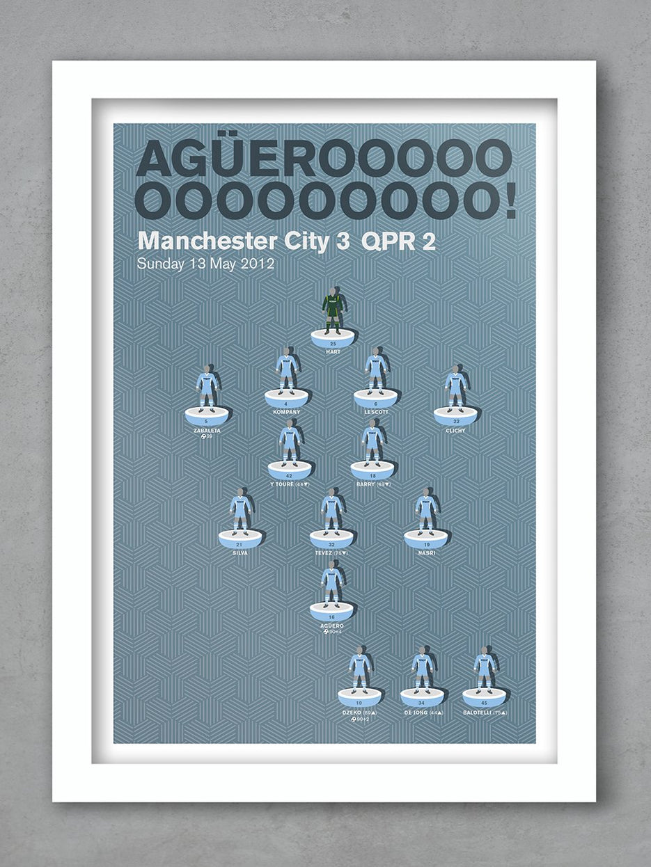 Man City 3 QPR 2 - Football Poster Print — The Northern Line