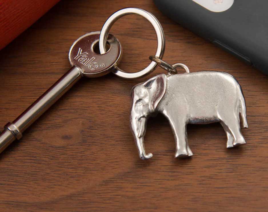 Pewter Elephant Keyring — The Northern Line