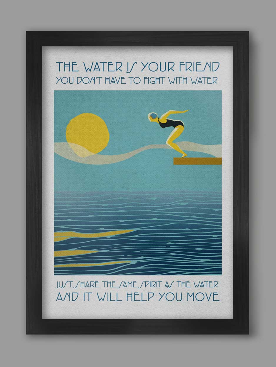 The Water is Your Friend - Swimming Poster Print — The Northern Line